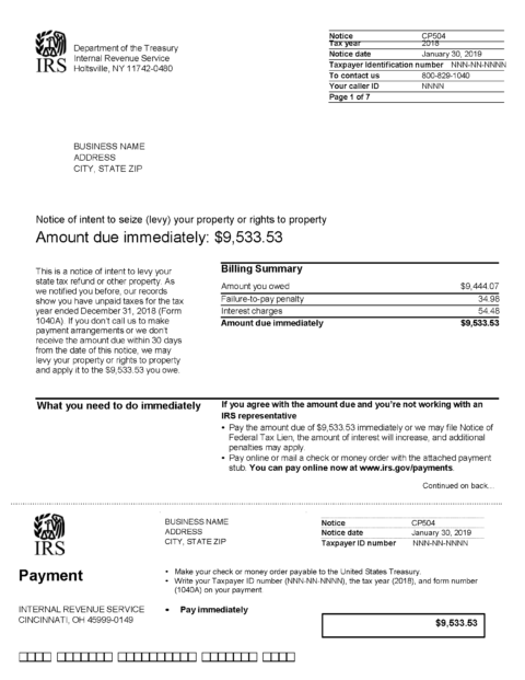 CP504 Notice Explained: The Final Notice and Reminder | TaxRise