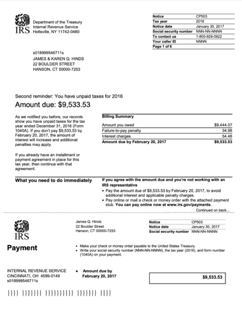 CP503 Notice Explained: An Urgent Second Reminder | TaxRise